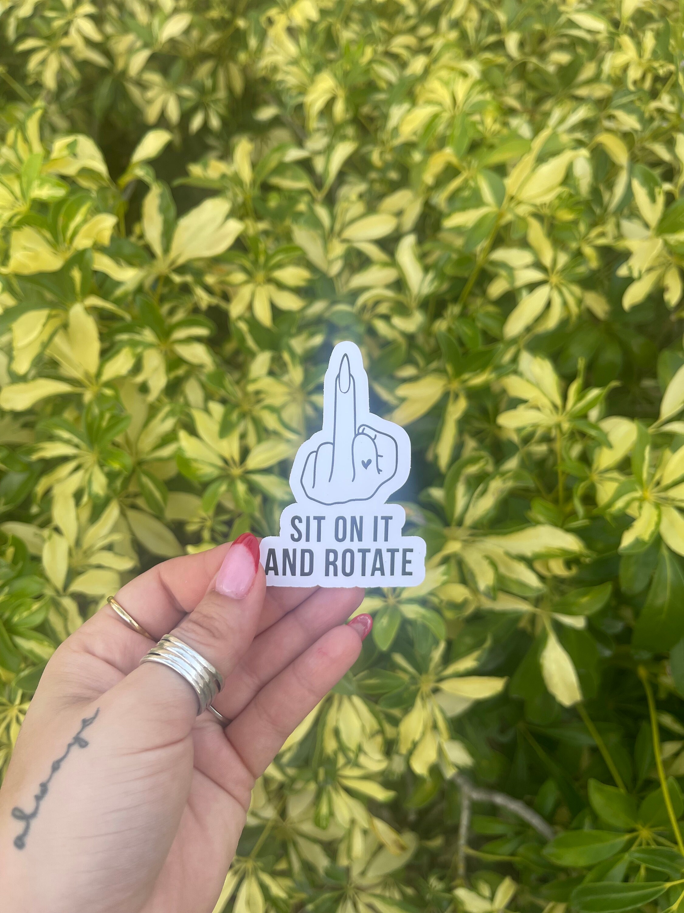 Sit on It & Rotate Middle Finger Sticker - Etsy