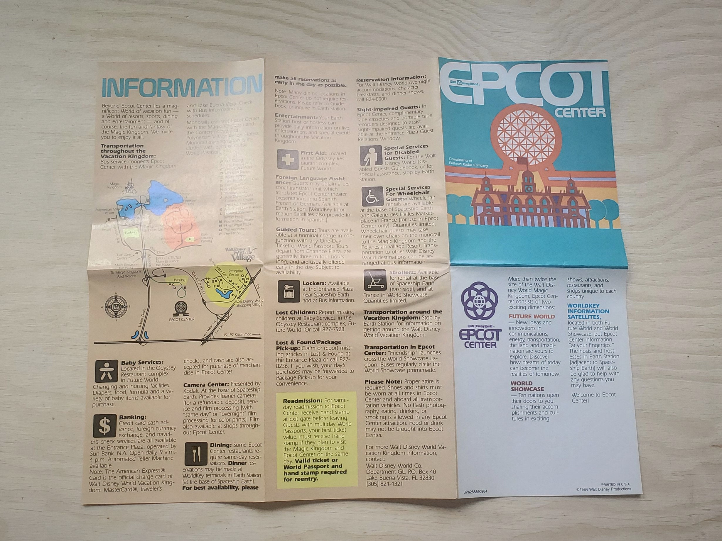 EPCOT Center Map From the 1980s - Etsy