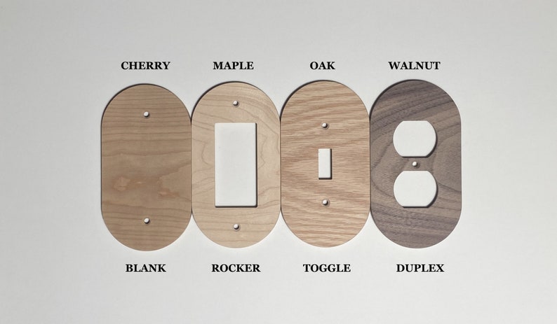 Modern Wood Wall Outlet Switch Cover Plate - Etsy