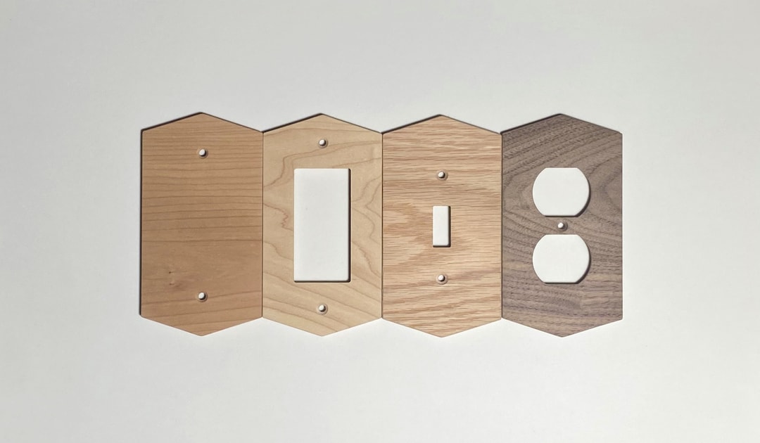 Modern Wood Wall Outlet Switch Cover Plate - Etsy