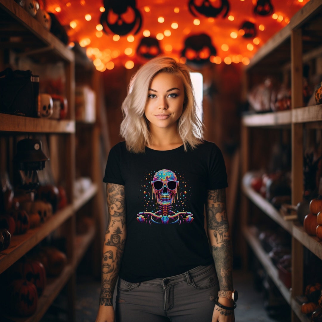 Syntax Diffusion Collab #1 T-shirt, Trippy Melting Skeleton Wearing ...