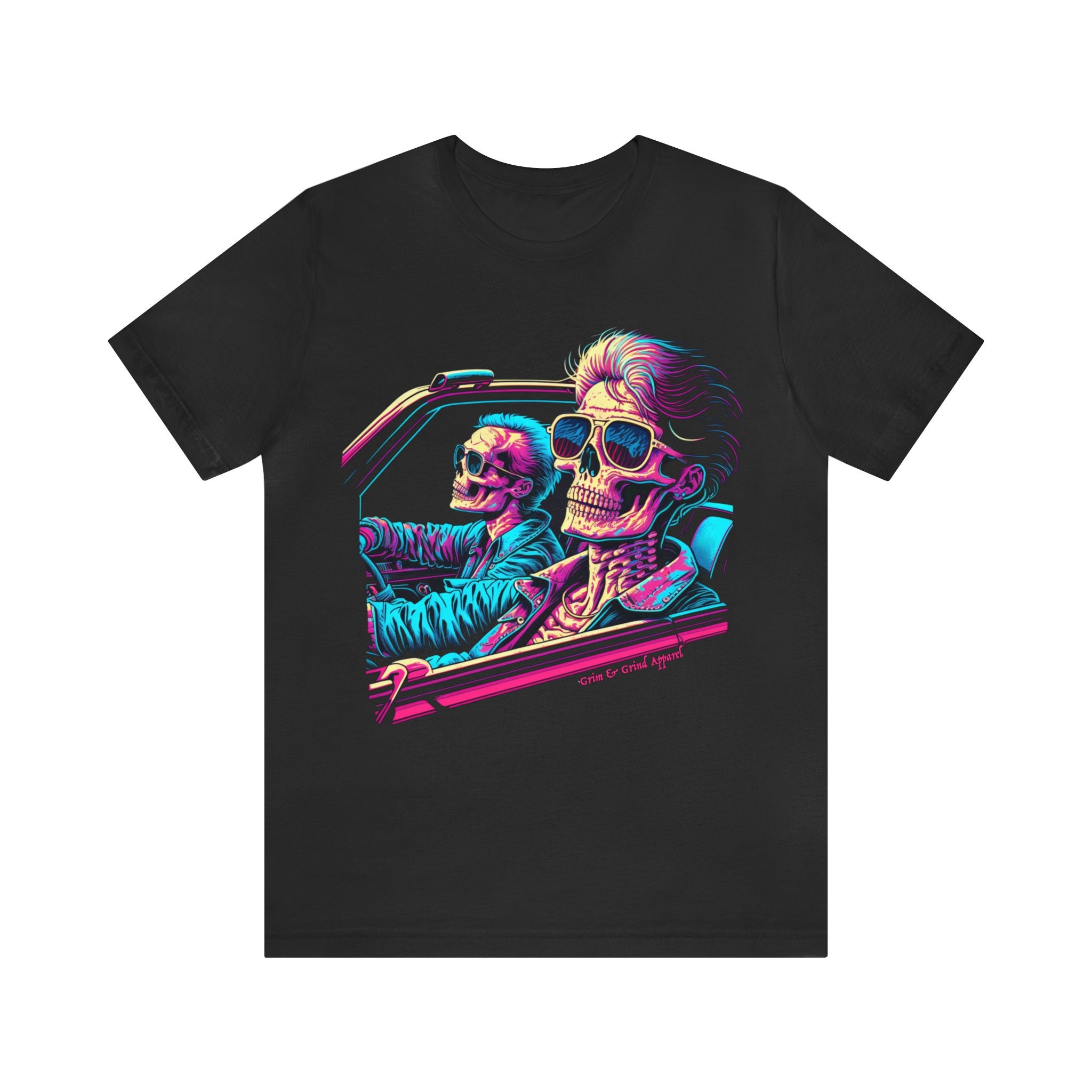 80s Retro Road Trip Skeleton Driving Convertible, Skeleton Driving Car ...