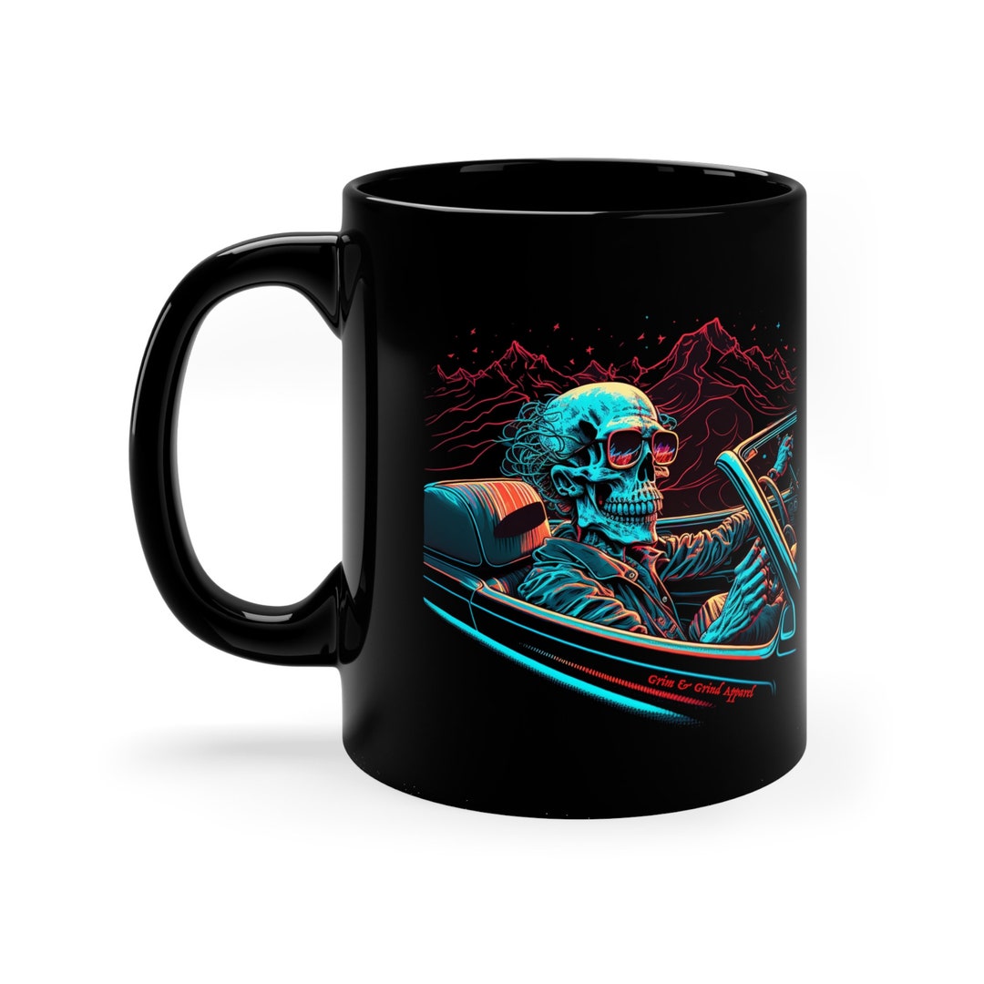 Retro Road Trip Skeleton Driving Convertible, Skeleton Driving Car ...
