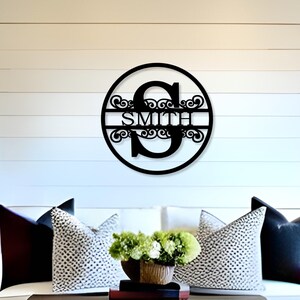 Split Letter Monogram Metal Sign Split Letter Metal Wall - Etsy