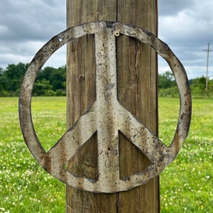 Peace Sign Corrugated Tin, Metal Peace Sign, Corrugated Metal Signs ...
