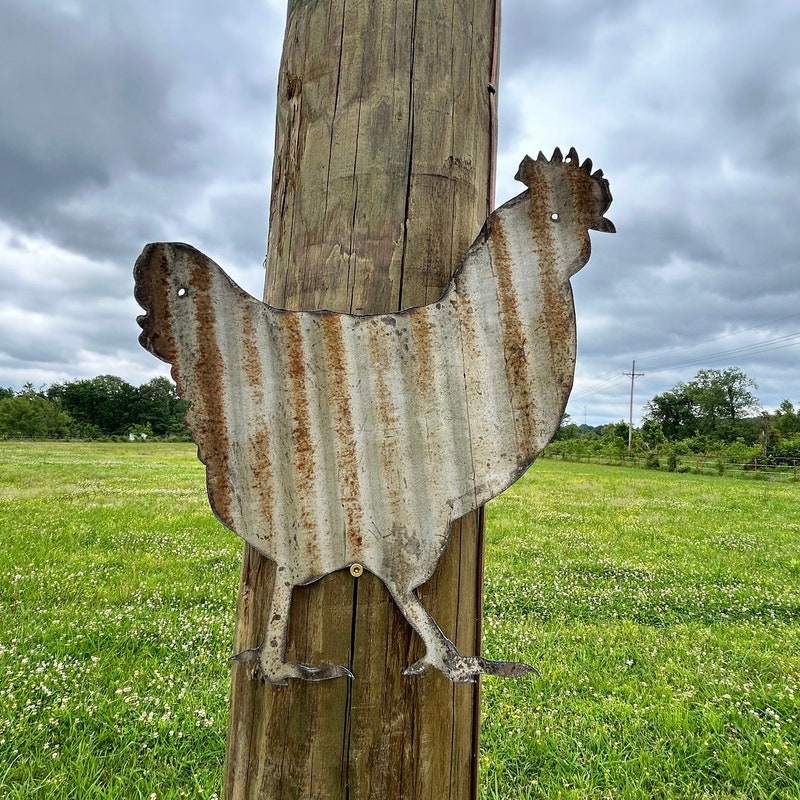 Metal Chicken Yard Art - Etsy