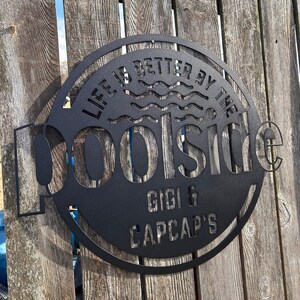 Personalized Poolside Sign, Metal Pool Sign, Poolside Sign, Backyard ...