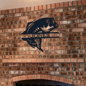 Personalized Bass Fish Metal Signs, Custom Fish Sign, Fishermen Gift ...