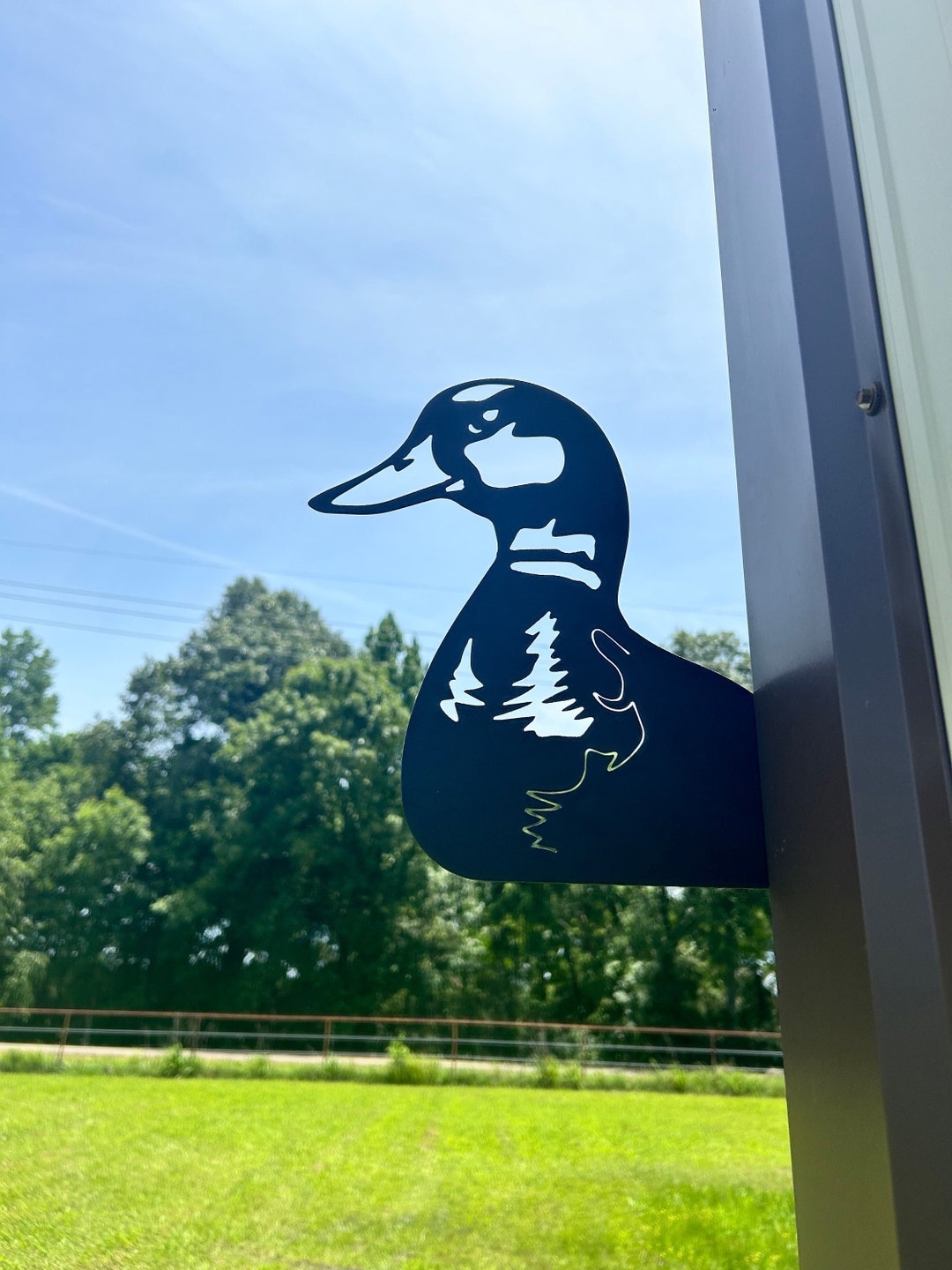 Peek-a-boo Duck Metal Sign, Duck Metal Sign, Lake House Decor, Outdoor ...