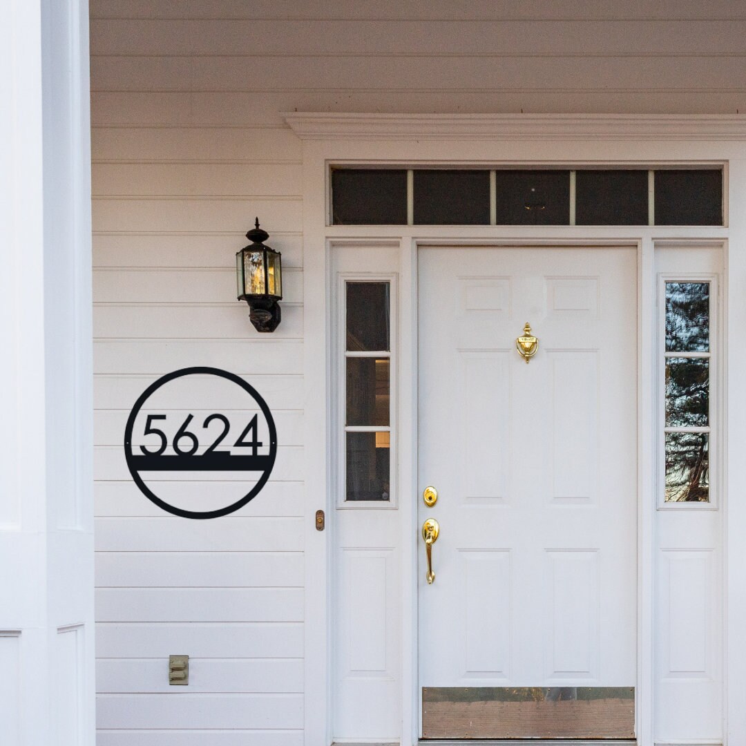 Home Number Sign, Modern Address Sign, Address Metal Sign, House ...