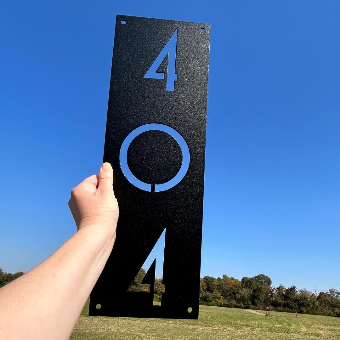 Modern House Number Sign, Vertical Address Numbers, Mid Century Address ...