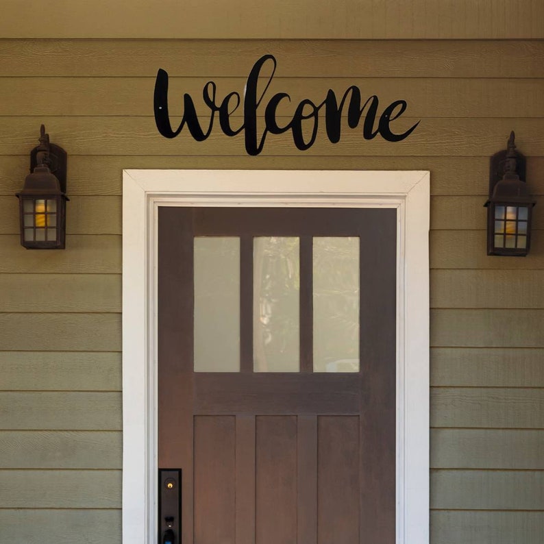 Welcome Metal Sign, Front Door Sign, Porch Sign, Welcome Porch Sign ...