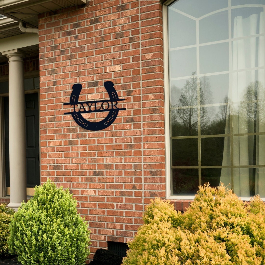 Personalized Horseshoe Metal Sign: Custom Western Barn Decor - Etsy