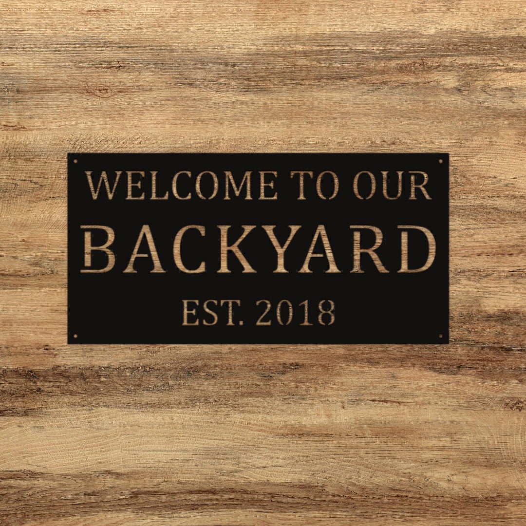 Custom Backyard Sign, Custom Outdoor Sign Metal, Family Established ...