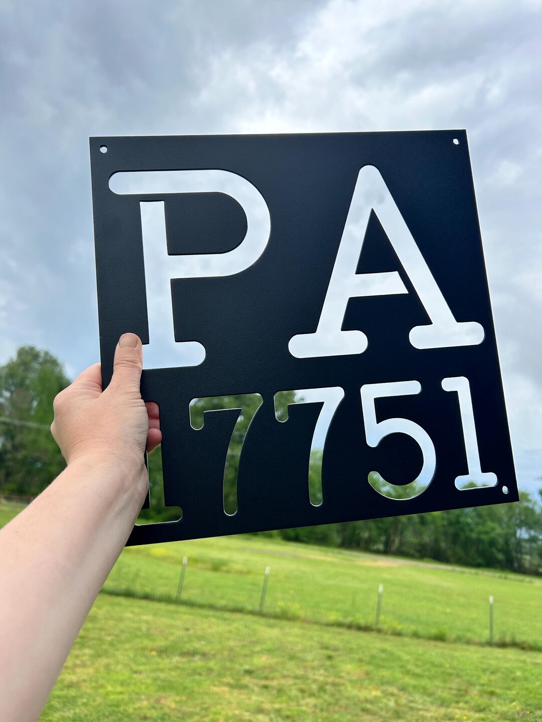 Custom Zip Code Metal Sign, Personalized Location Sign, Hometown Decor ...