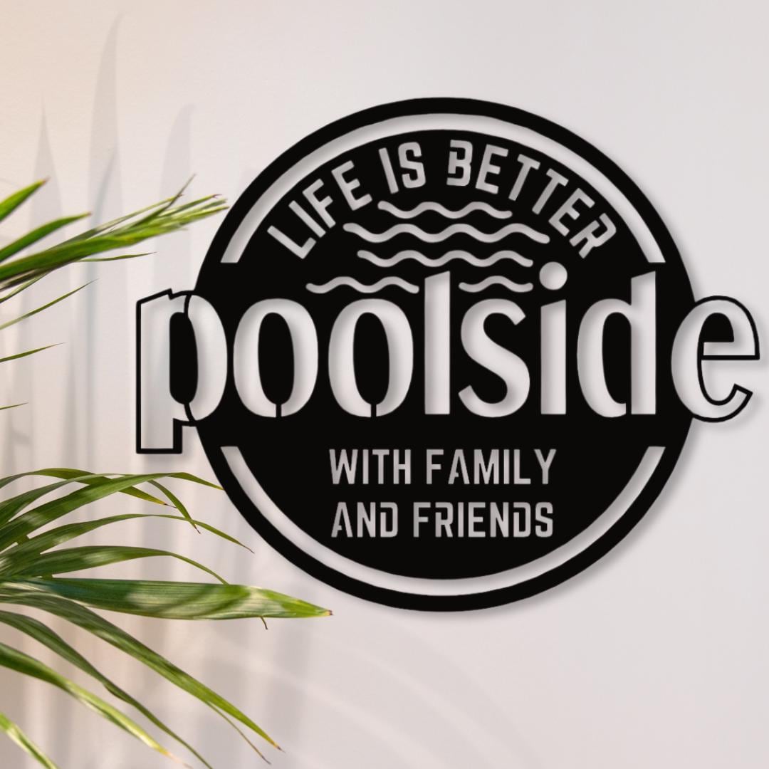 Personalized Pool Sign, Pool Sign Metal, Life is Better Poolside Sign ...