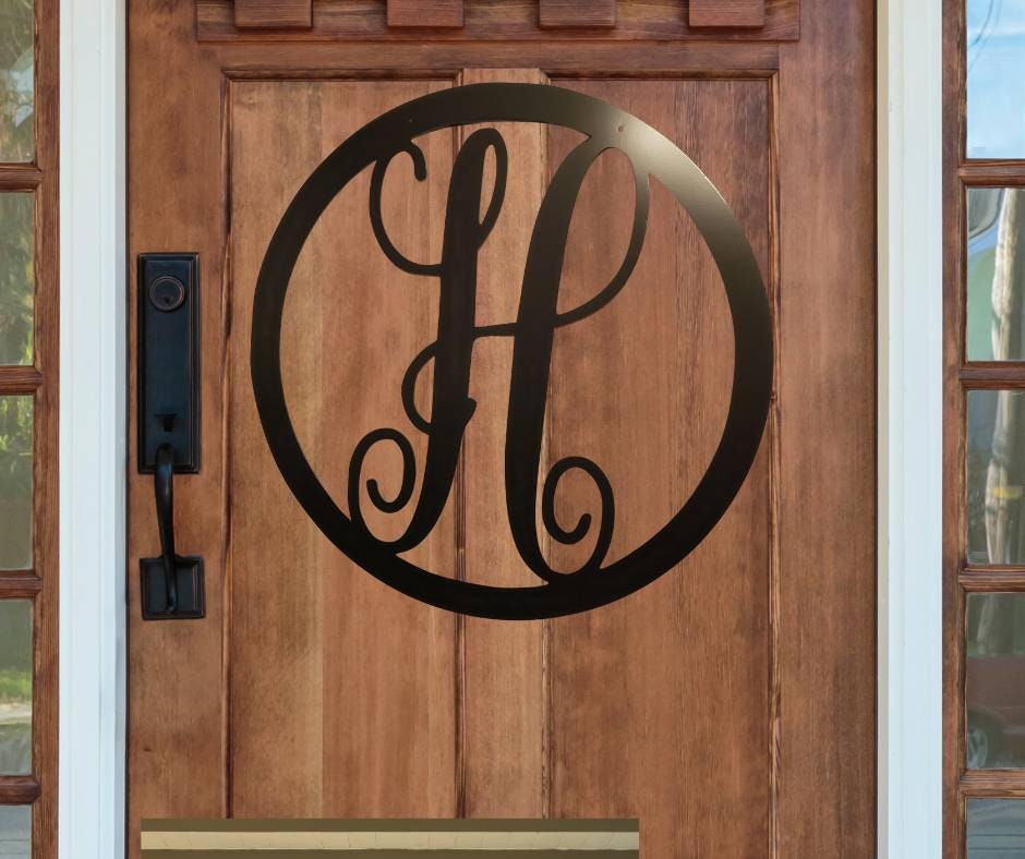 Monogram Metal Sign Monogram Wall Decor Family Name Sign | Etsy
