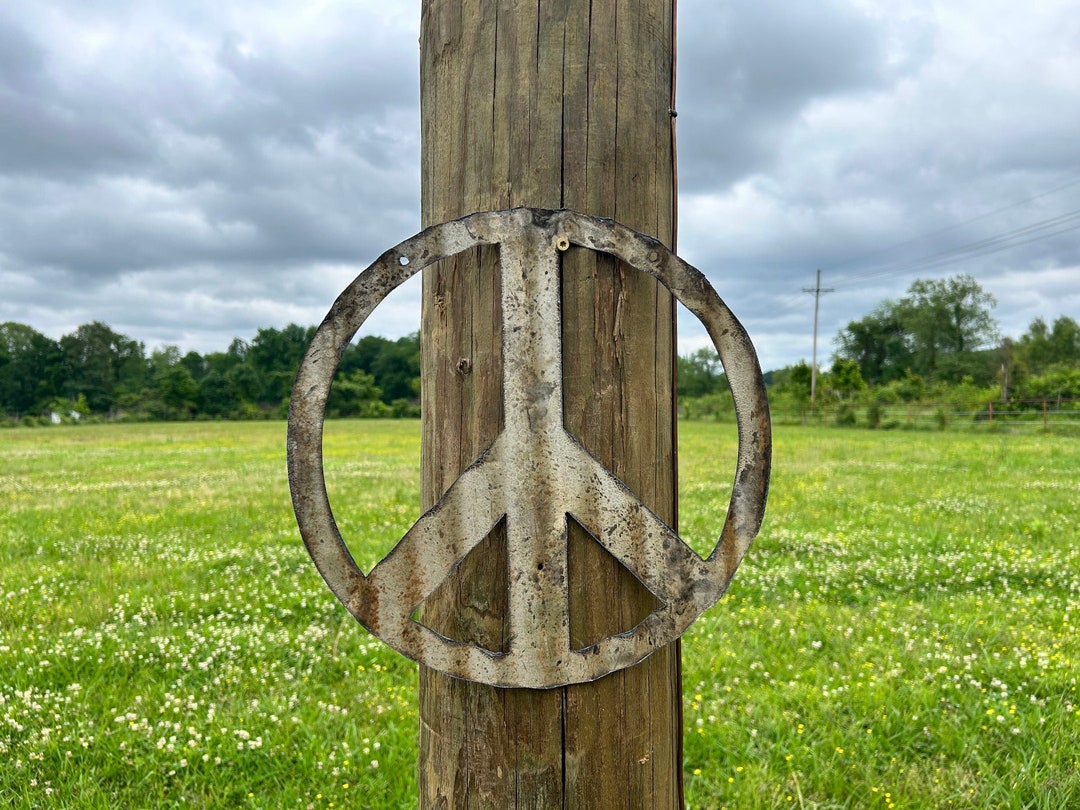 Peace Sign Corrugated Tin, Metal Peace Sign, Corrugated Metal Signs ...