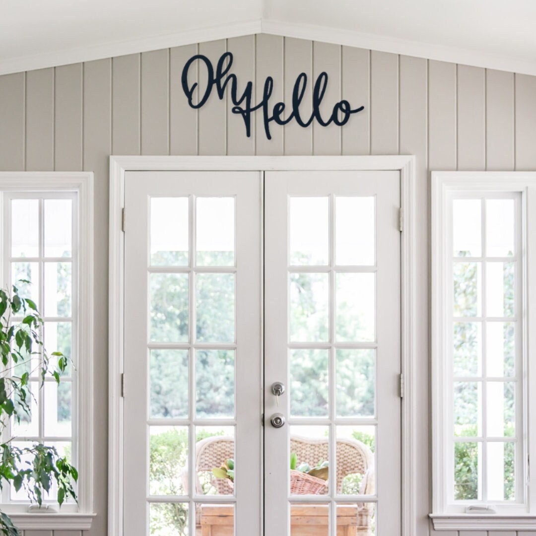 Oh Hello Metal Sign, Hello Metal Sign, Hello Words, Metal Hello Word ...