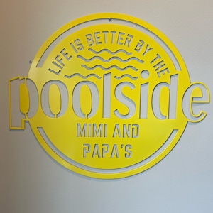 Personalized Pool Sign, Metal Pool Sign, Poolside Sign, Custom Metal ...