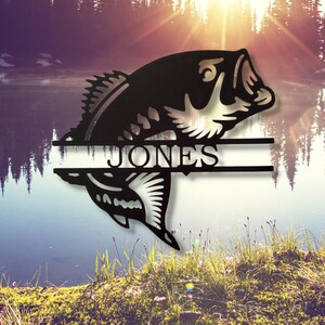 Personalized Bass Fish Metal Signs, Custom Fish Sign, Fishermen Gift ...