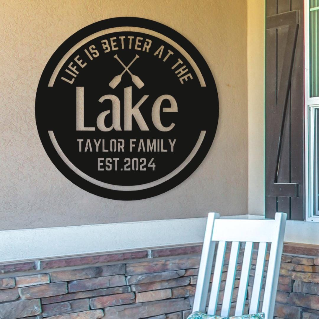 Personalized Lake Sign, Metal Lake Sign, Lake House Sign, Custom Metal ...
