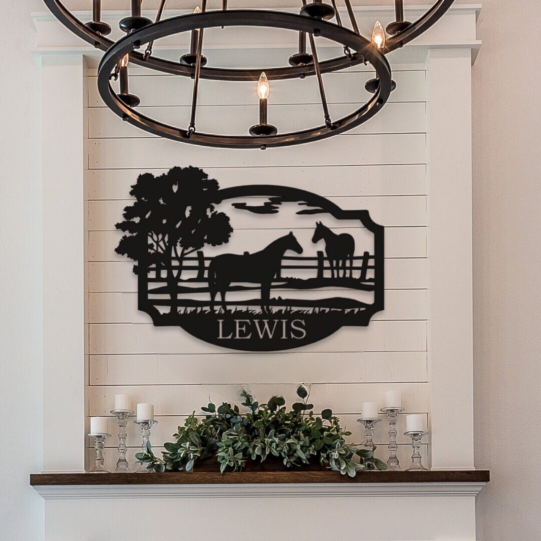 Personalized Metal Horse Farm Sign: Ranch Entrance Decor - Etsy