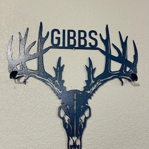 Personalized Bow Hanger, Custom Metal Bow Holder, Deer Skull Bow Rack ...