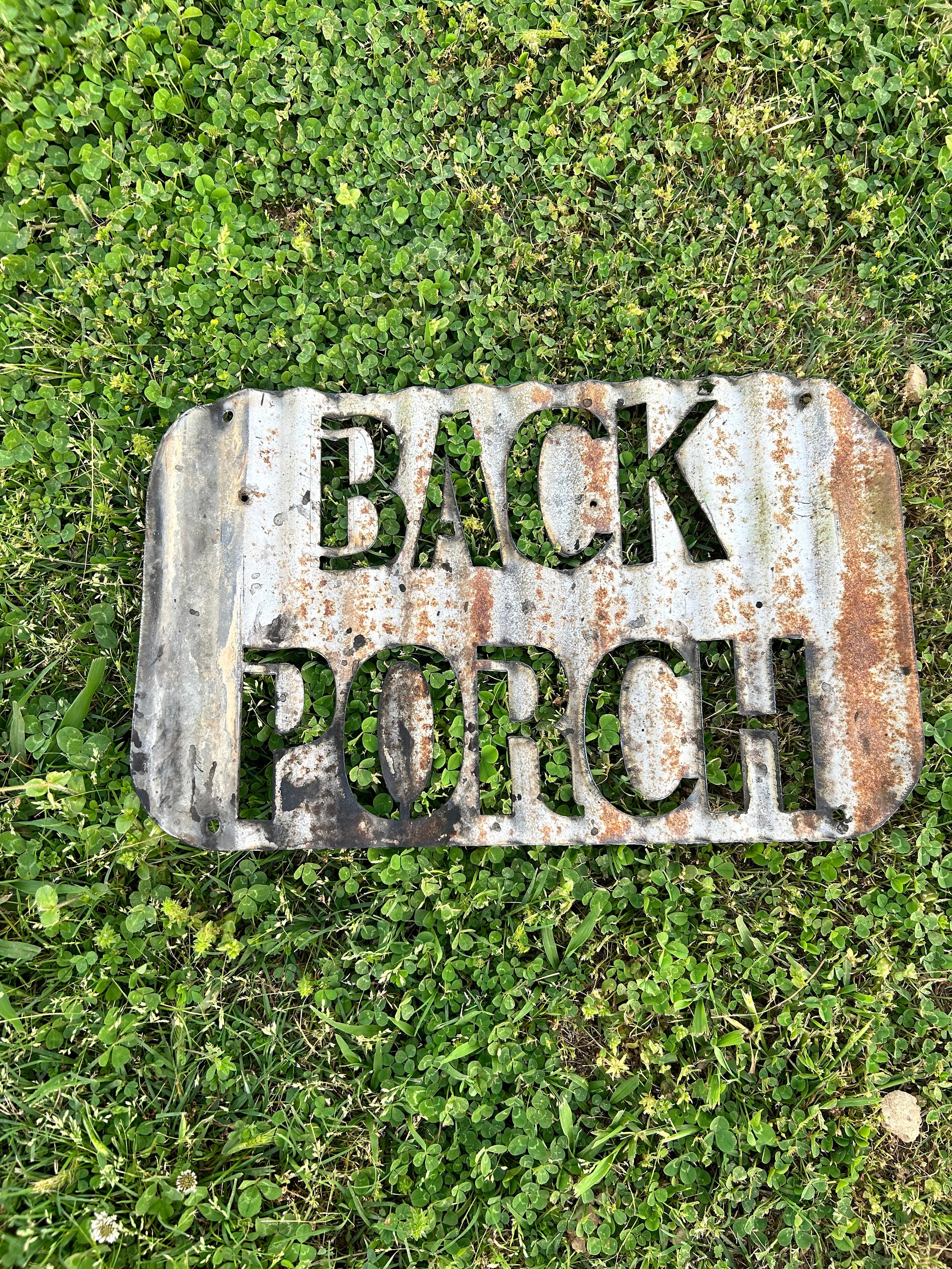 Back Porch Sign, Porch Tin Sign, Corrugated Metal Signs, Metal Signs ...