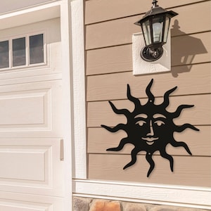 Metal Sun Wall Art Boho Sun Sign, Outdoor Garden Decor, Rustic Metal ...