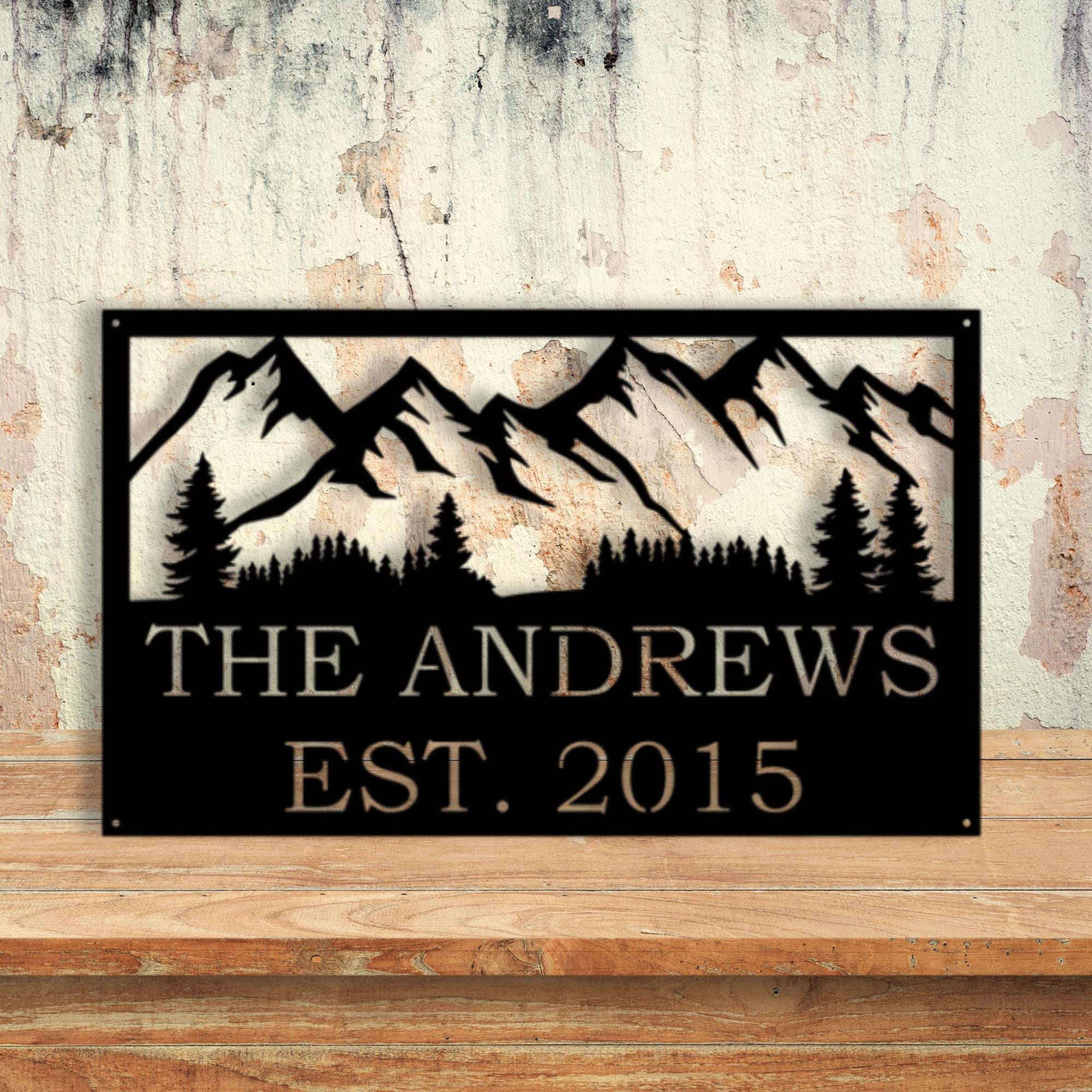 Personalized Outdoor Cabin Sign, Mountain Wall Decor, Lodge Sign, Pine ...