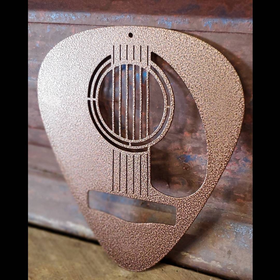Acoustic Guitar Pick Metal Sign, Acoustic Guitar Pick, Musician Gift ...