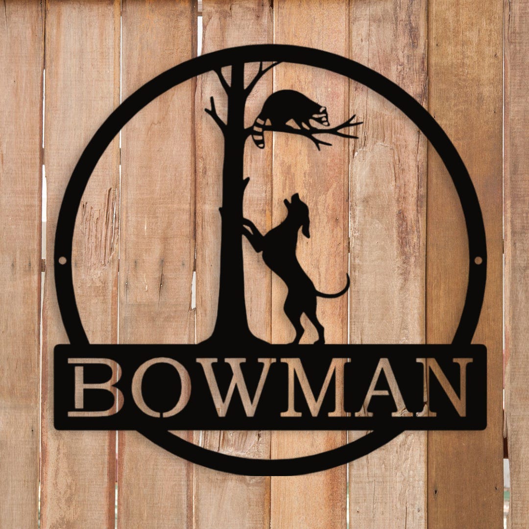 Personalized Coon Hunting Sign Custom Family Name Metal Wall Art ...