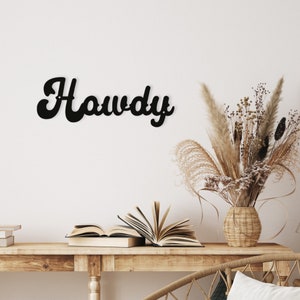 Howdy Metal Sign, Welcome Sign, Western Decor, Welcome Word Sign, Ranch ...