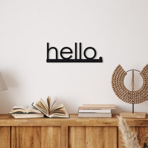 Hello Front Door Sign, Vertical Hello Metal Sign, Front Porch Sign ...