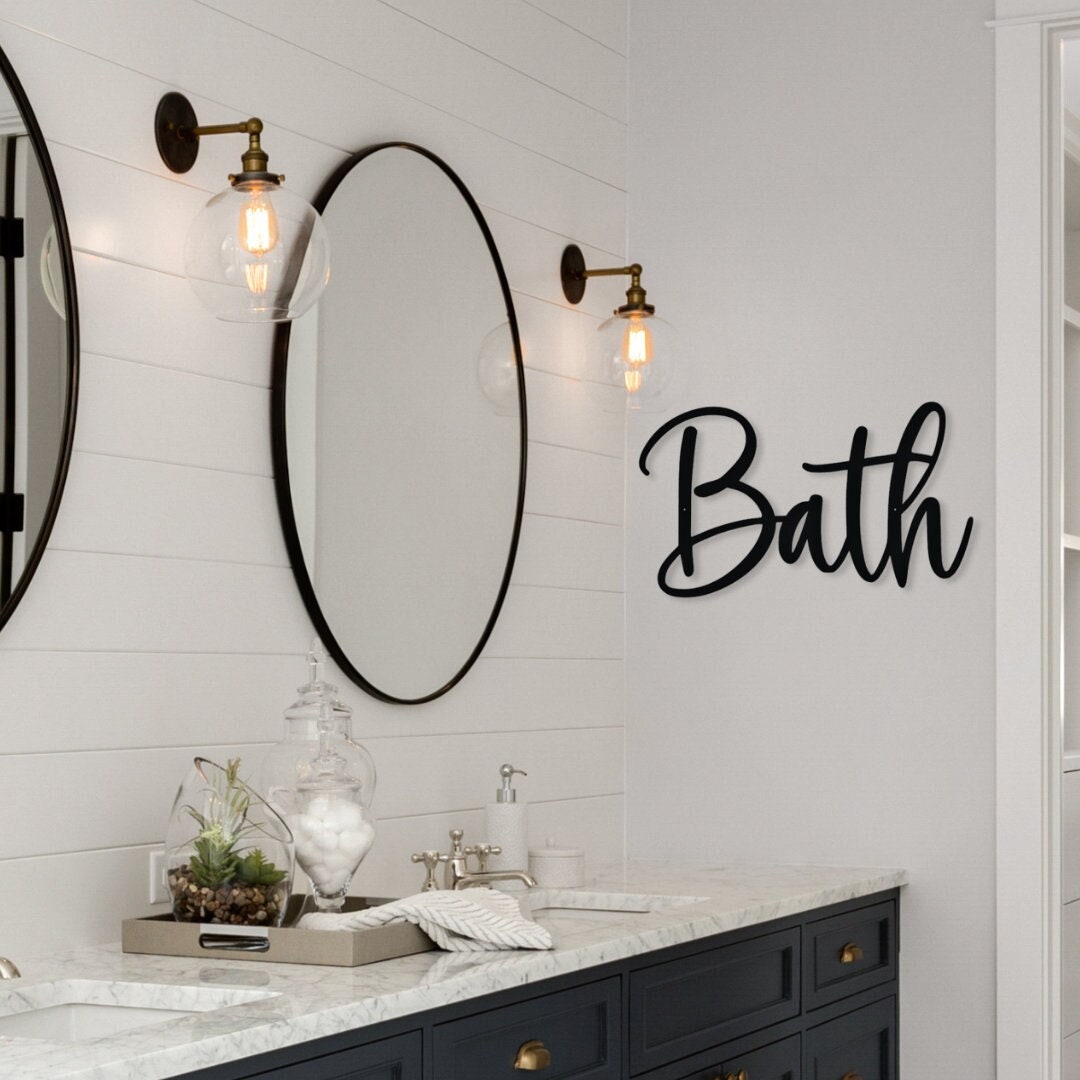 Bath Metal Sign, Bath Sign, Bathroom Decor, Bathroom Sign, Wash Room ...