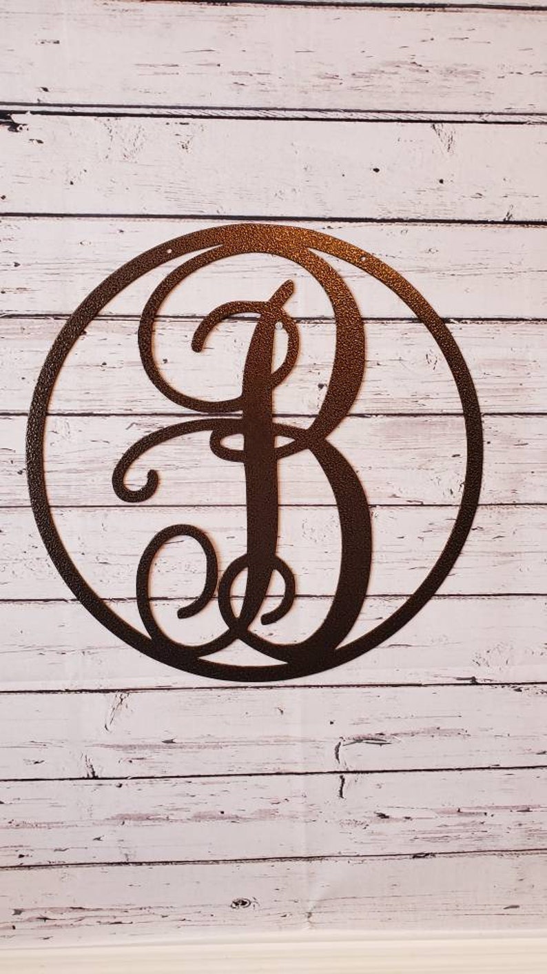 Metal Initial Garden Flag Metal Garden Flag Monogram Garden - Etsy