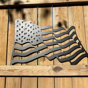 American Flag Metal Sign, Patriotic Decor, Flag Wall Art, Military ...