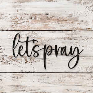 Let's Pray Metal Sign, Prayer Sign, Christian Gift, Christian Wall Art ...
