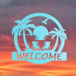 Personalized Metal Sign, Custom Beach Sign, Nautical Decor, Coastal ...