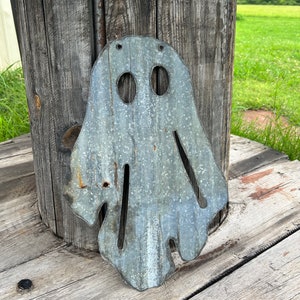 Ghost Corrugated Tin, Fall Decor, Halloween Decor, Corrugated Tin Decor ...