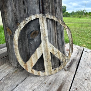 Peace Sign Corrugated Tin, Metal Peace Sign, Corrugated Metal Signs ...