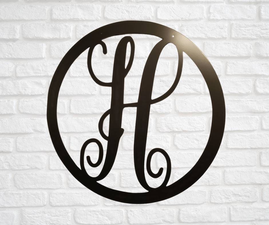 Monogram Metal Sign Monogram Wall Decor Family Name Sign | Etsy