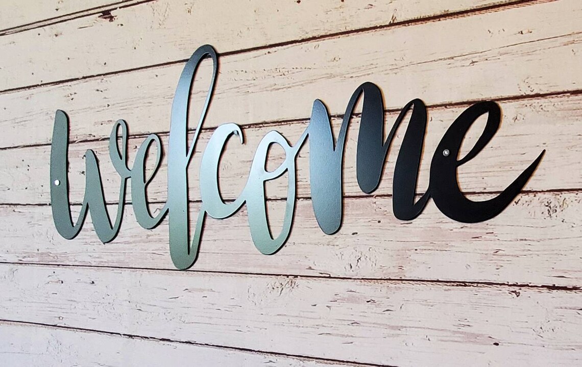 Welcome Metal Sign Front Door Sign Porch Sign Welcome Porch - Etsy