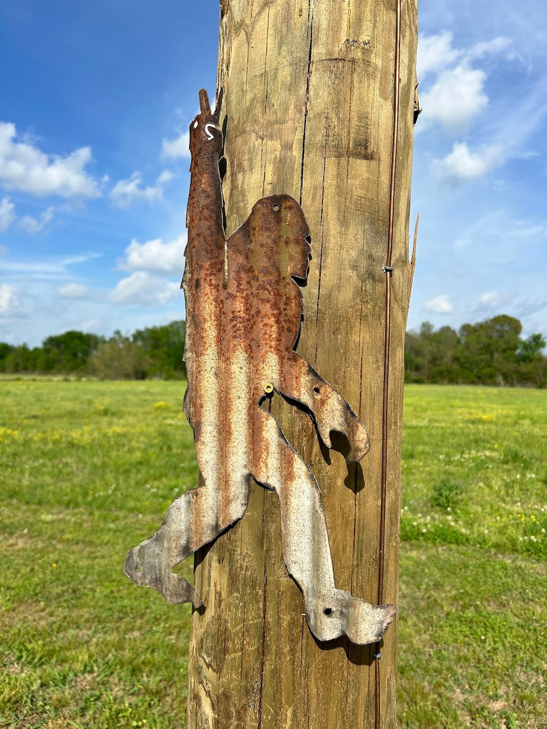 Bigfoot Metal Sign, Corrugated Metal Signs, Outdoor Sasquatch Sign ...