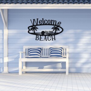 Welcome to the Beach Metal Sign, Beach House Decor, Beach Sign, Metal ...