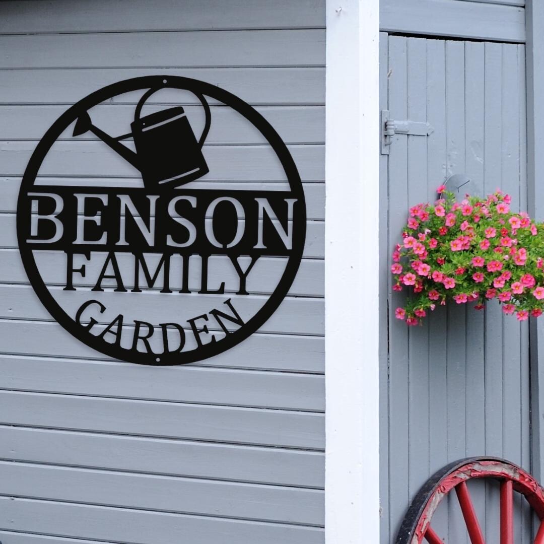 Custom Garden Metal Sign, Family Garden Sign, Garden Decor Custom ...