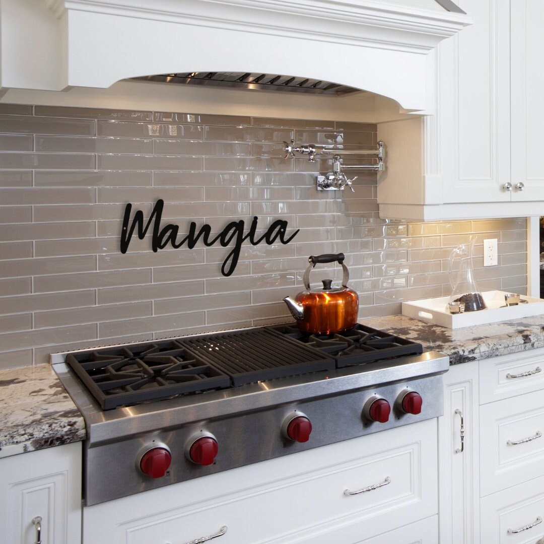 Mangia Metal Sign, Italian Kitchen Sign, Kitchen Sign, Eat Metal Sign ...