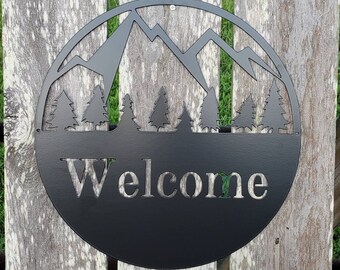 Mountain Scene Metal Sign - Etsy