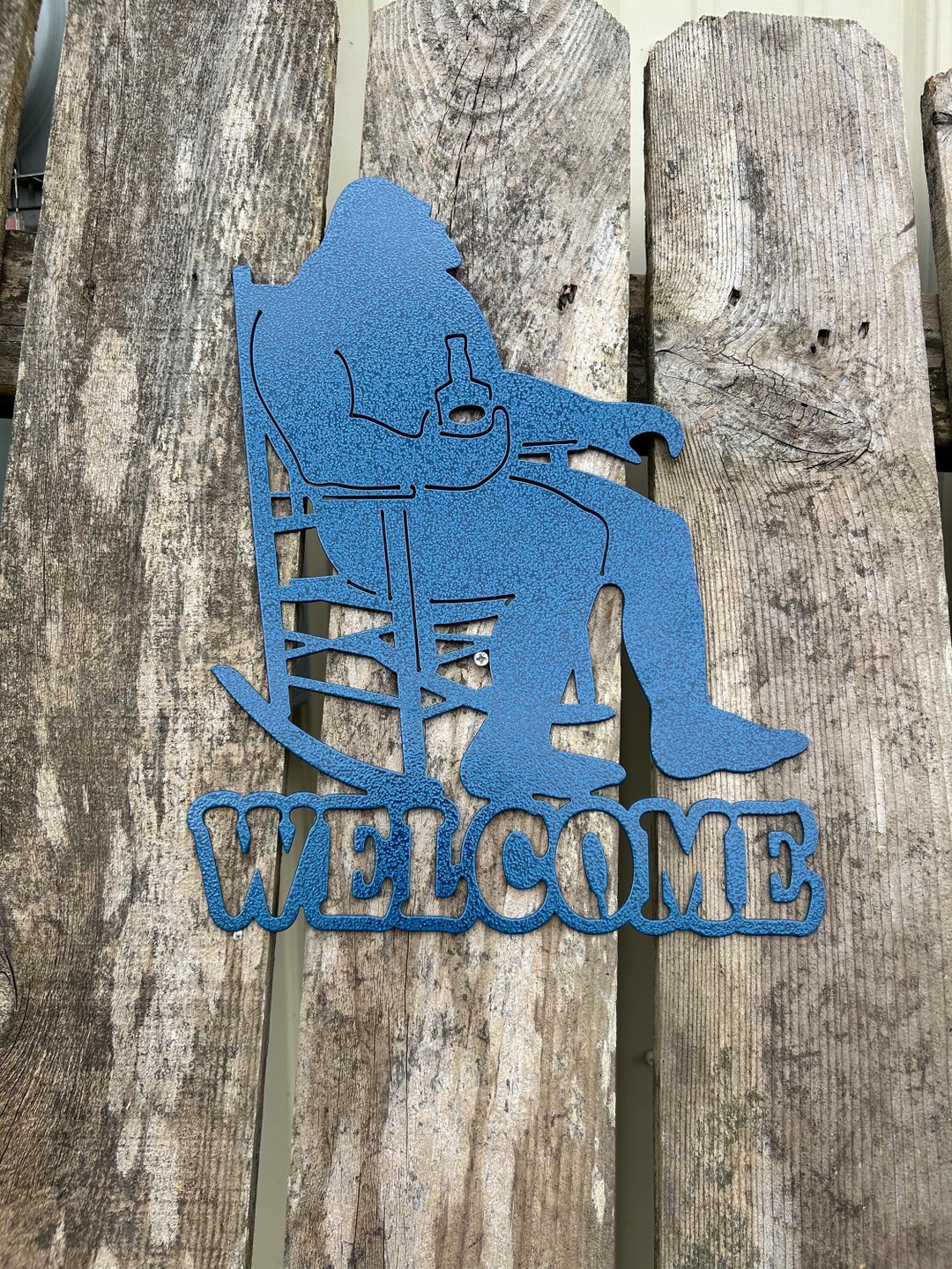Bigfoot Welcome Metal Sign: Rustic Sasquatch Bar Decor - Etsy